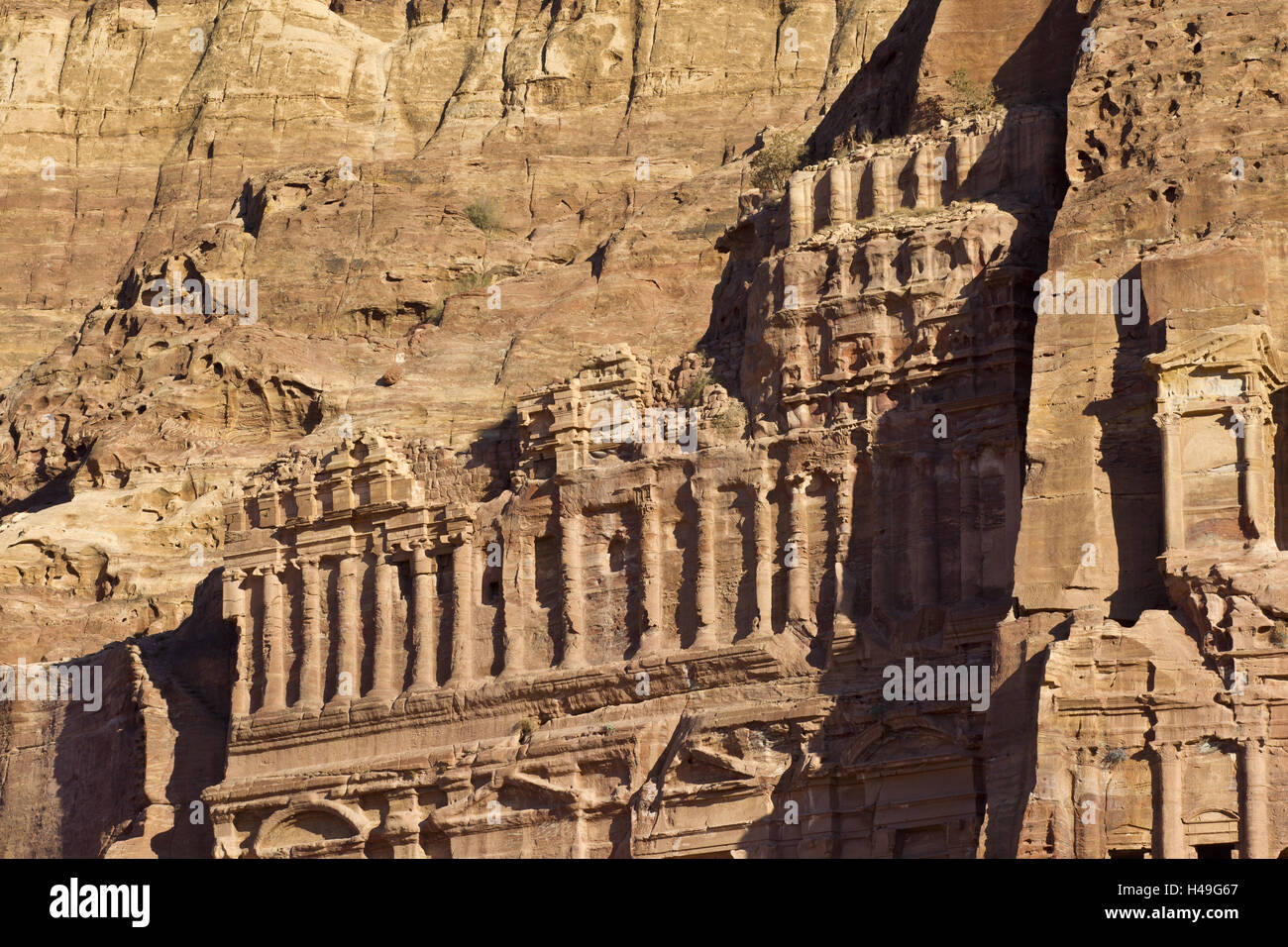 Jordan, rock town Petra, king's wall Stock Photo - Alamy