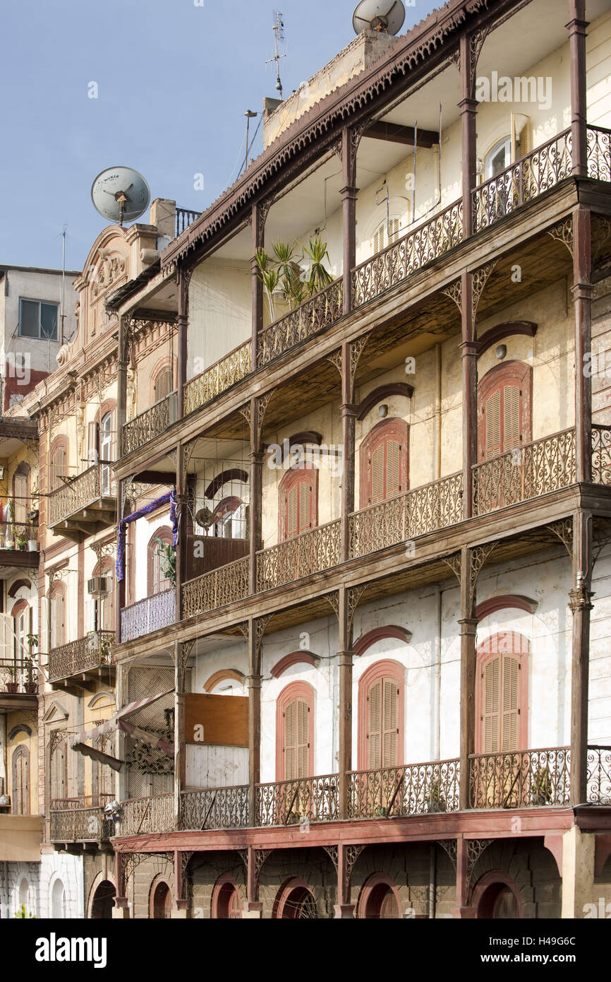 Egypt, port Said, architecture from the colonial age in the Palestine ...