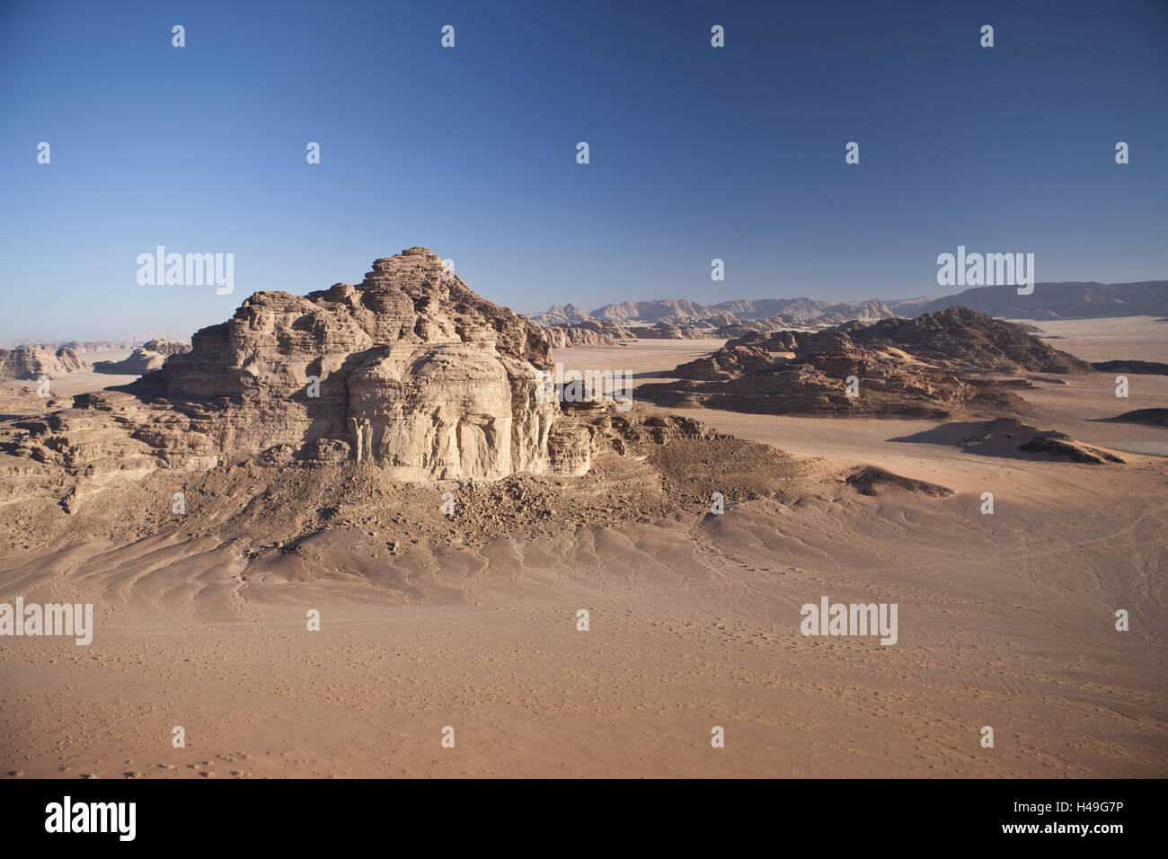Jordan, wadi rum, aerial picture Stock Photo - Alamy