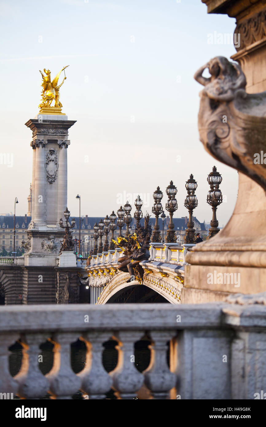 Bridge Pont Alexandre III above the Seine, Paris, France Stock Photo ...