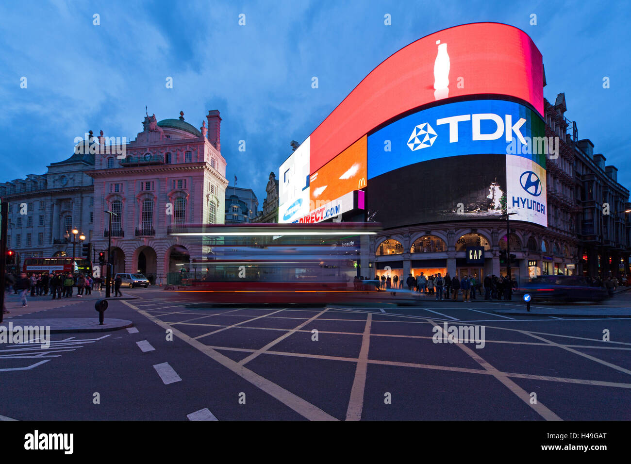 Great Britain, London, Piccadilly Circus, street scene, dusk Stock ...