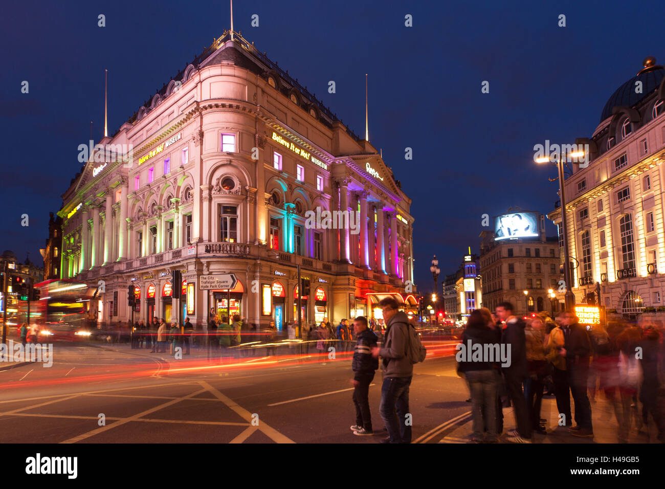 Great Britain, London, Piccadilly Circus, street scene, dusk Stock ...