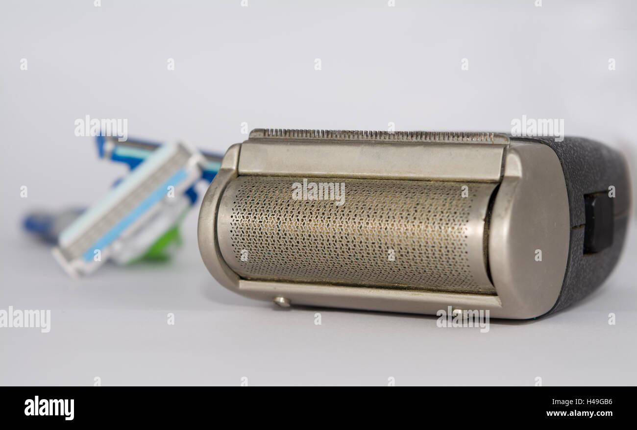 Old electrical shaver and razors Stock Photo - Alamy