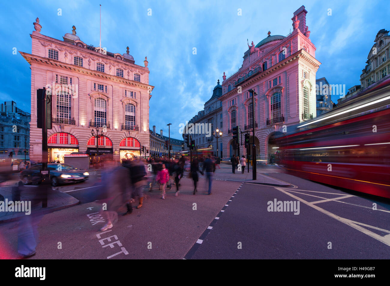 Great Britain, London, Piccadilly Circus, street scene, dusk Stock ...