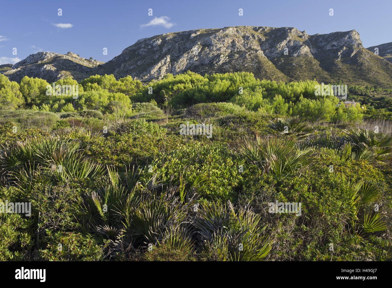 Coastal scenery with Betlem, mountain Talaia de Morei, Del Llevant ...