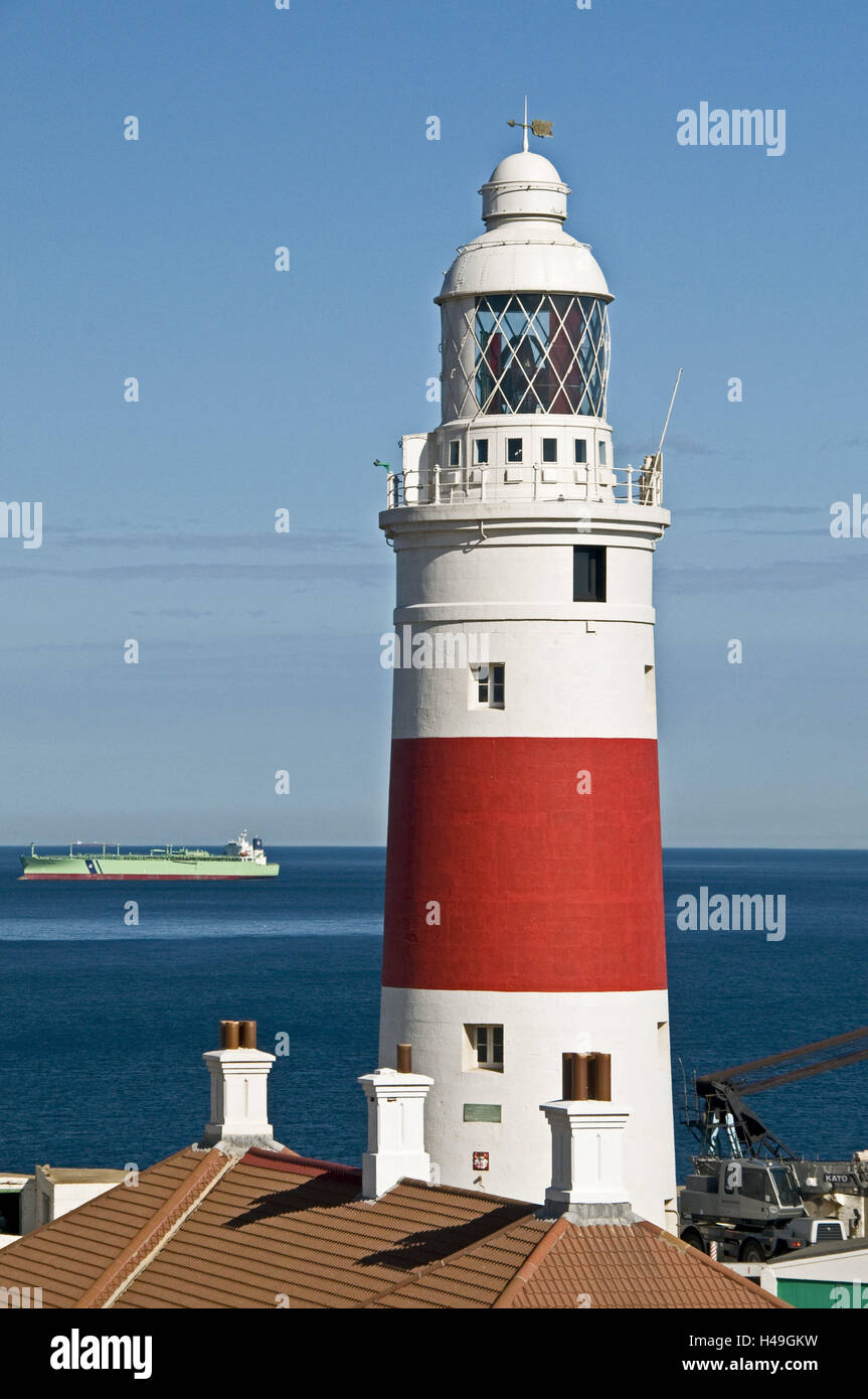 Gibraltar, lighthouse at the south point, Europa-Point Stock Photo - Alamy