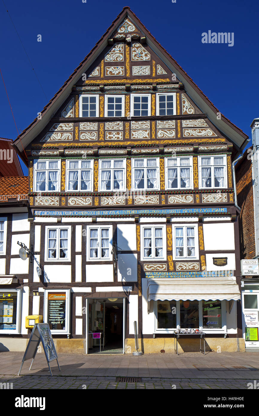 Germany, Lower Saxony, Weser Hills, Rinteln, pedestrian area, old town ...