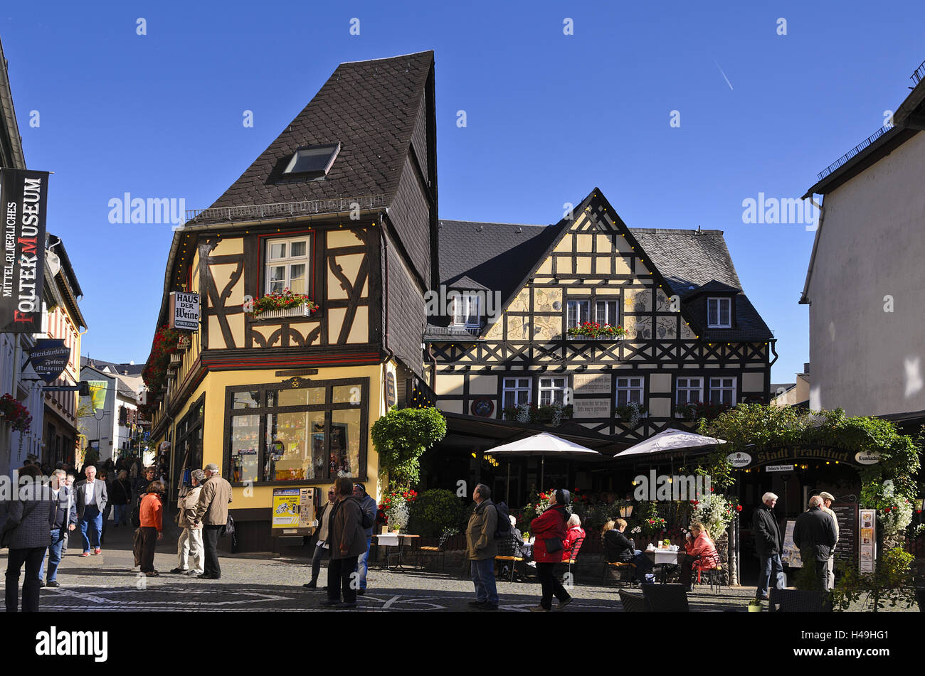 Germany, Hesse, Rheingau (region), Rüdesheim am Rhein (town), Upper ...