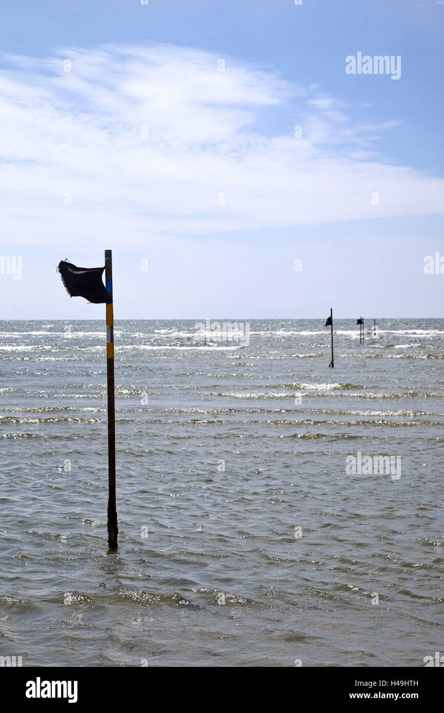 Sea, the North Sea, flags, wind Stock Photo - Alamy