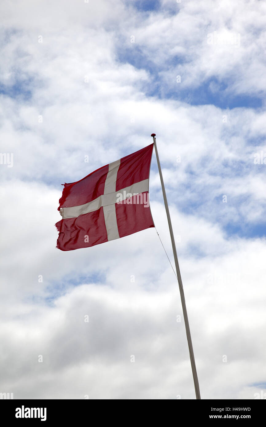 Flag, sky, flag, Denmark, Danebro Stock Photo - Alamy