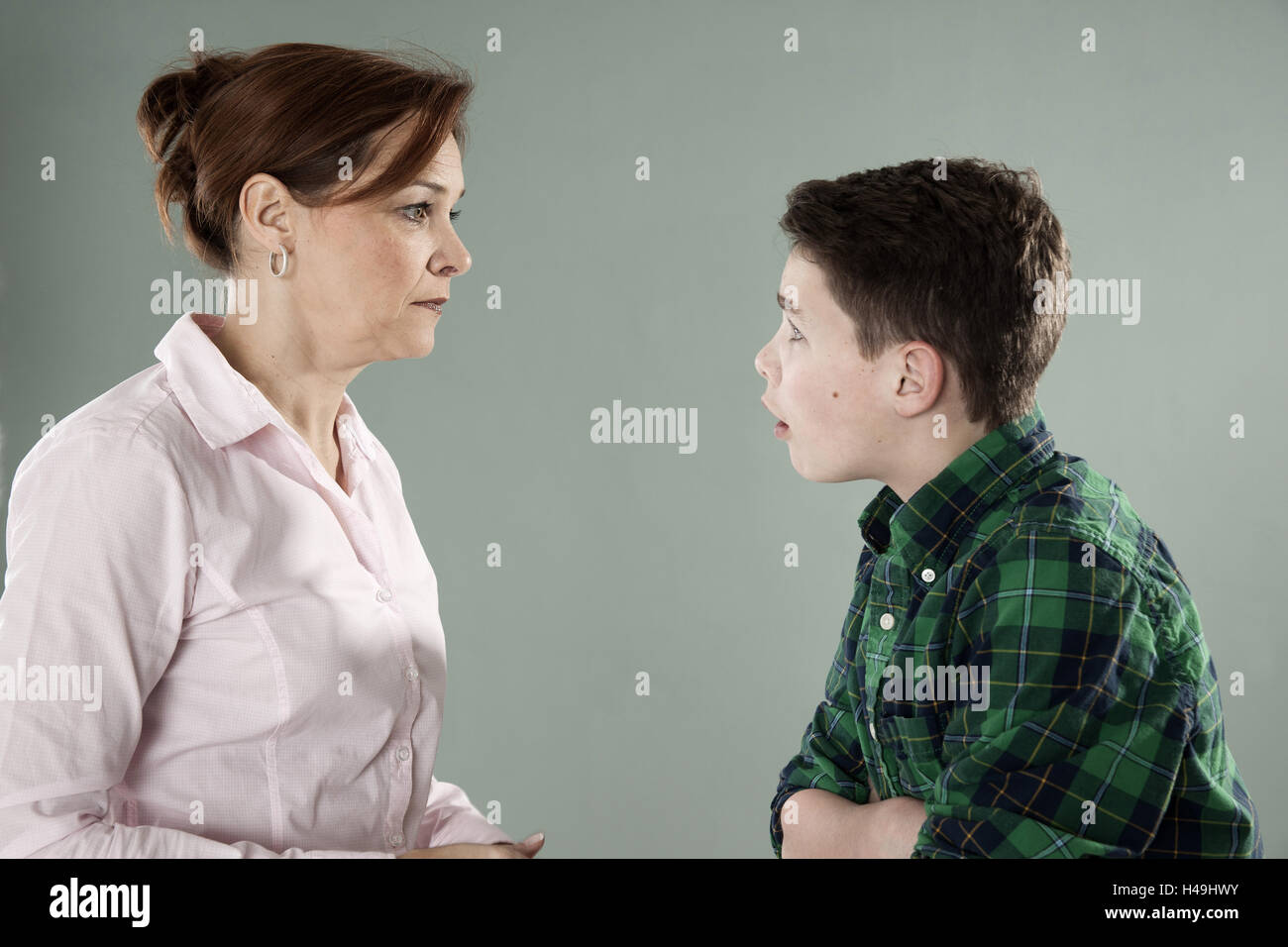 Mother and son have fight Stock Photo - Alamy
