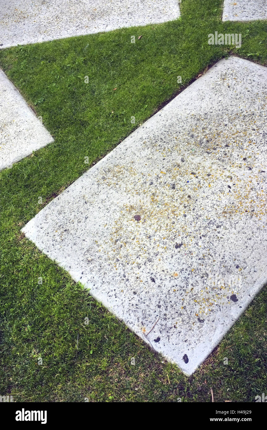 Slabs, lawn, grass Stock Photo - Alamy