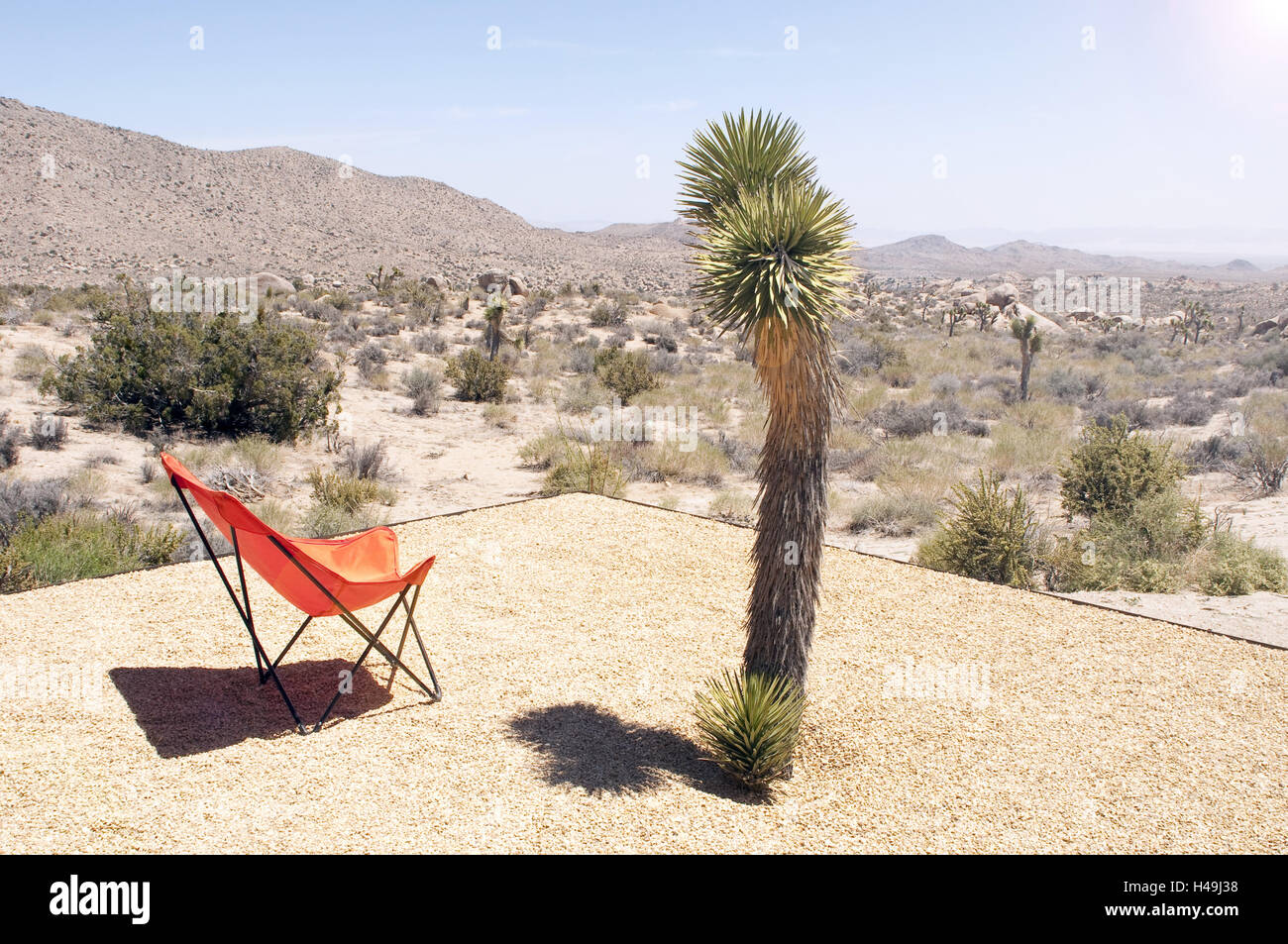 Landscape, folding chair, Joshua Tree, California, USA Stock Photo - Alamy