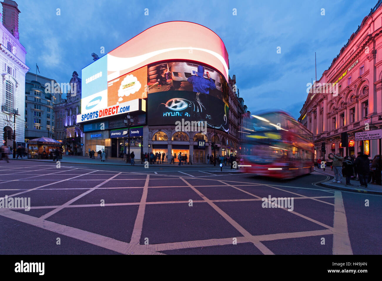 Great Britain, London, Piccadilly Circus, street scene, dusk Stock ...