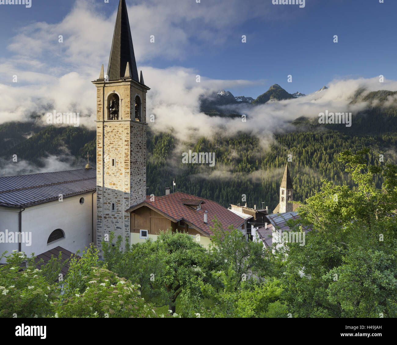 Steeple in Termenago di Pellizzano, Val di Sole, Trentino, Italy Stock ...