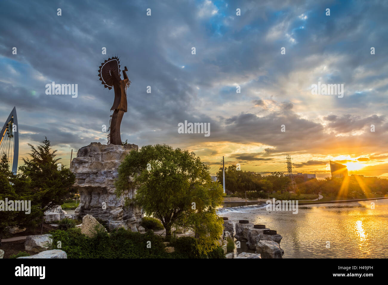 Usa wichita keeper plains footbridge hi-res stock photography and ...