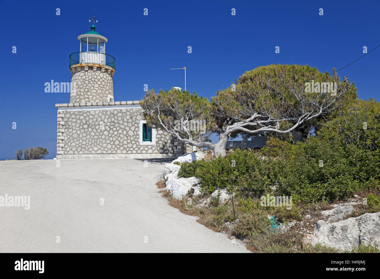 Greece, Zakynthos, Lighthouse, Cape Skinari Stock Photo - Alamy