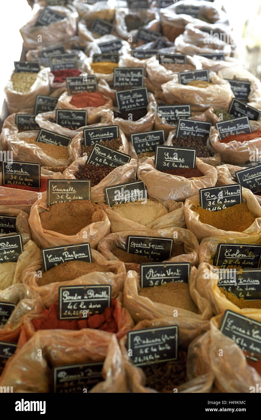 Market, fresh food, spices, variety Stock Photo - Alamy