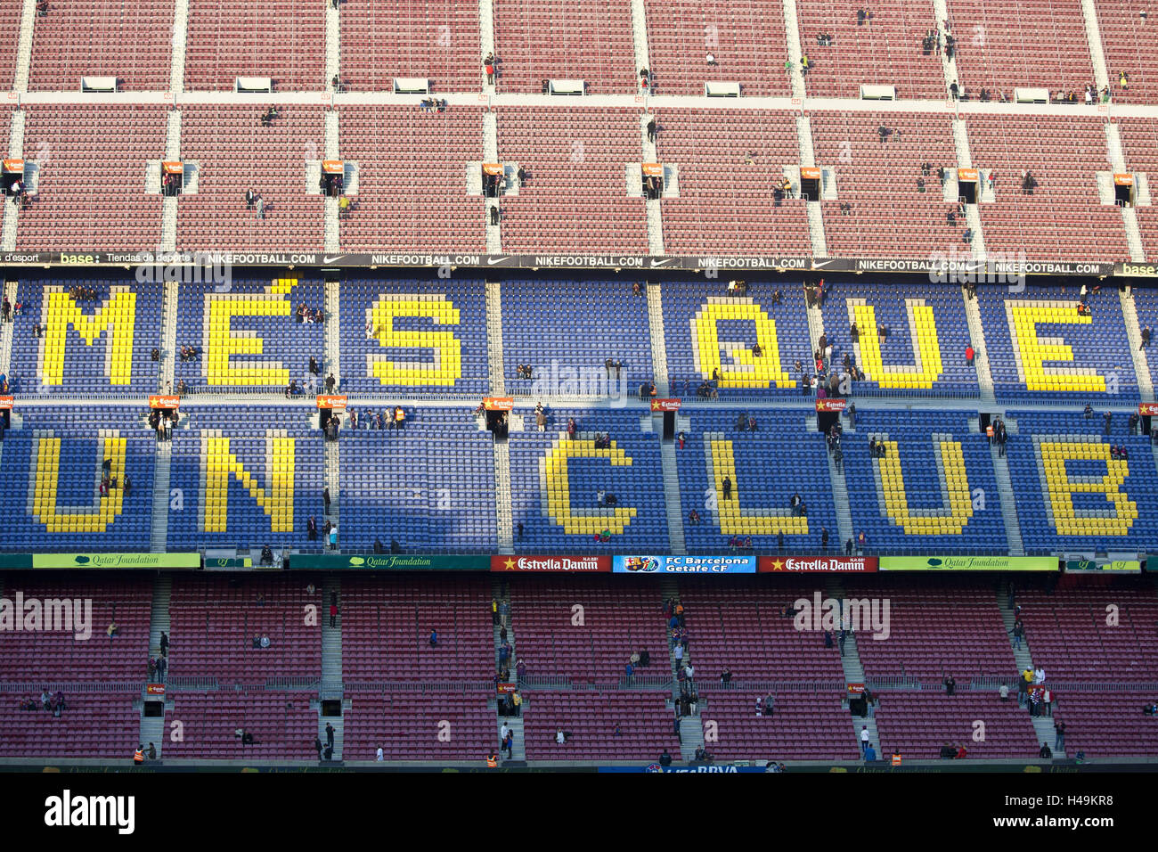 Spectator's stand camp Nou, Barcelona, Spain, Europe Stock Photo - Alamy