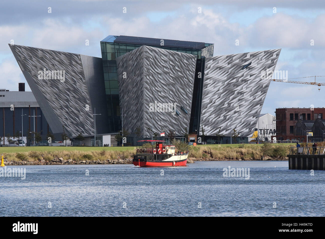 The Titanic Building in Belfast's Titanic Quarter.In the foreground is ...