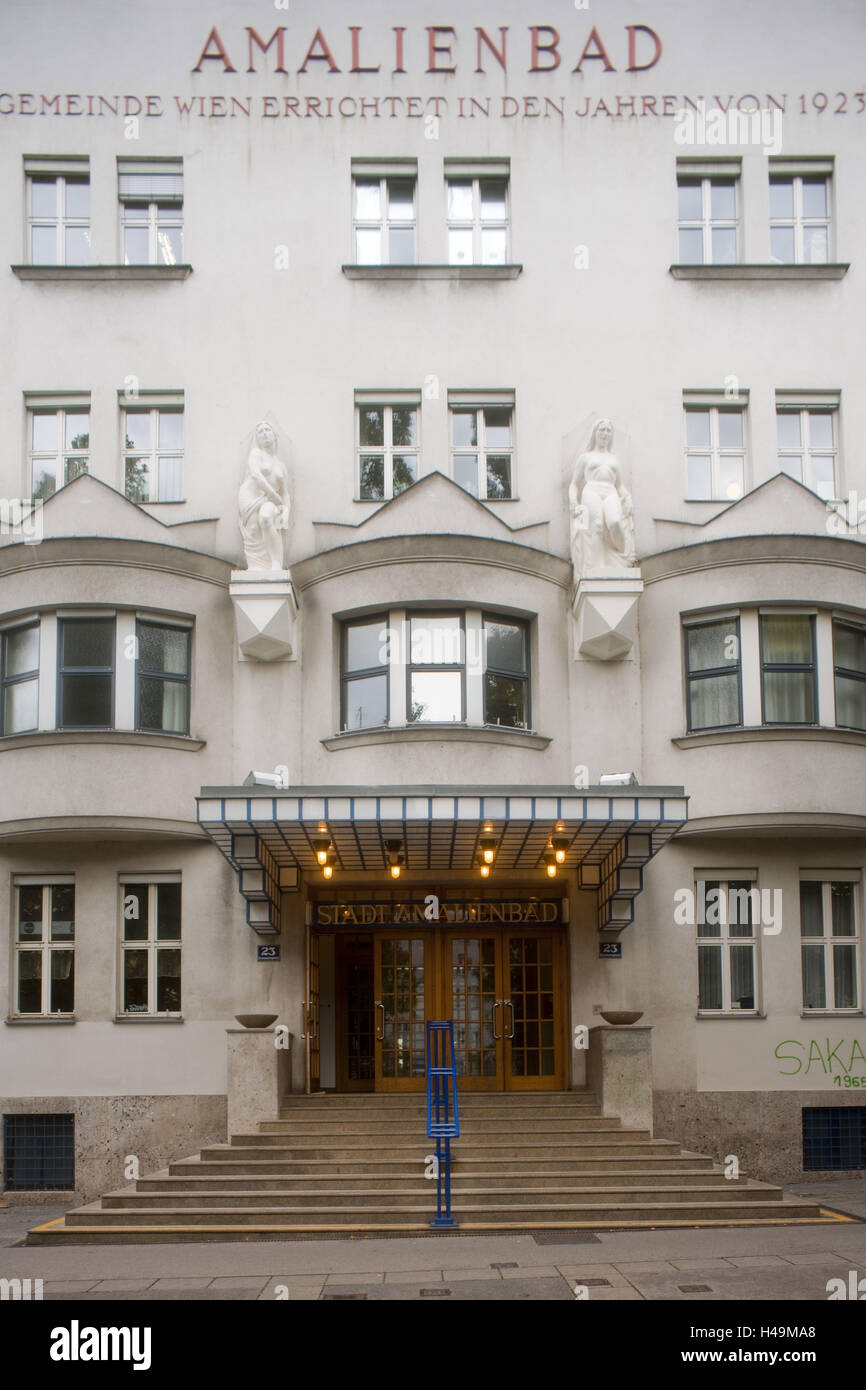 Austria, Vienna, favorite, space Reumann, Amalienbad, main entrance, in ...