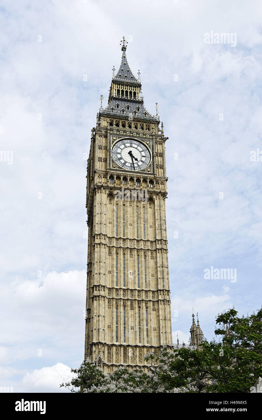 Big Ben, clock tower of the Palace of Westminster, Houses of Parliament ...