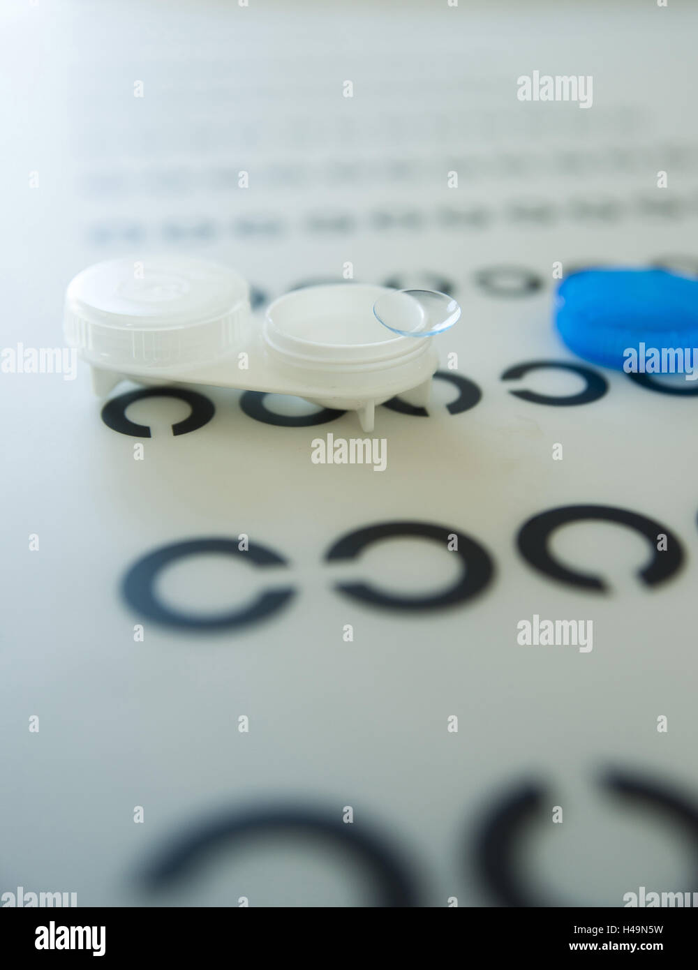 Contact lenses lie on a visual test Stock Photo - Alamy