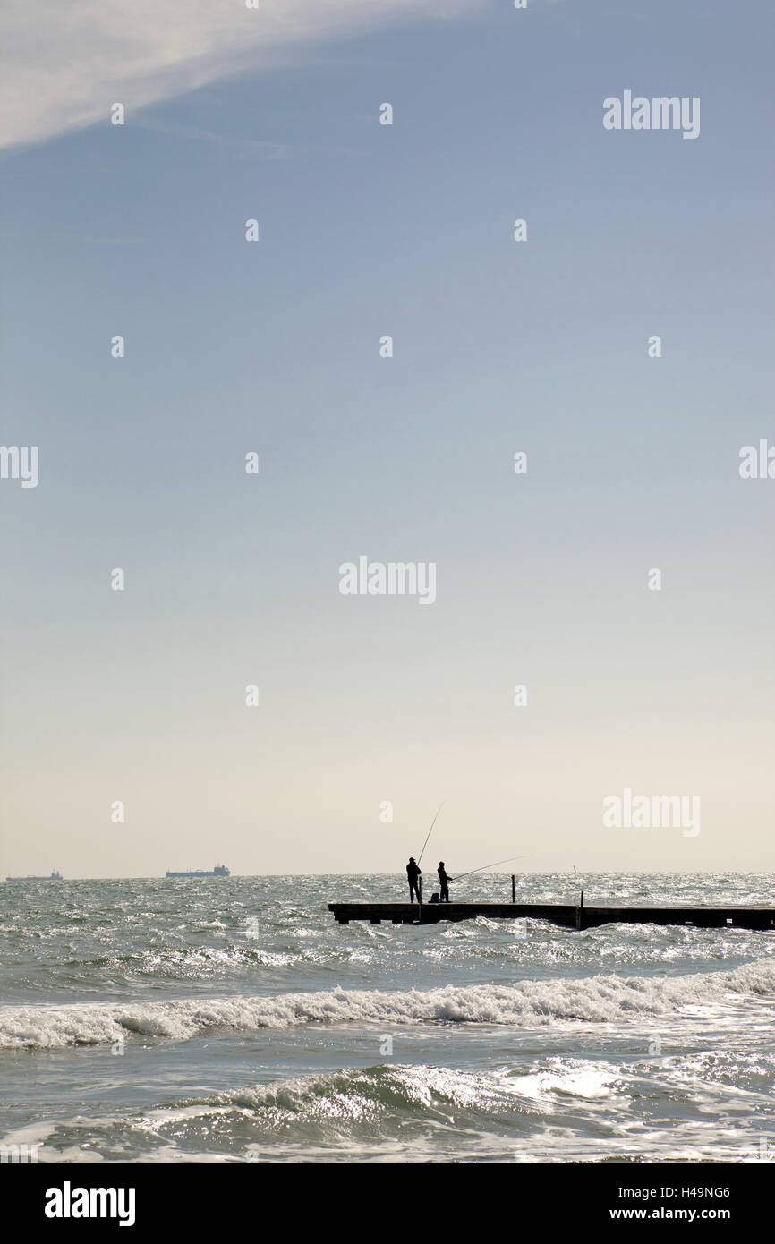 Venice, Lido, beach, angler Stock Photo - Alamy