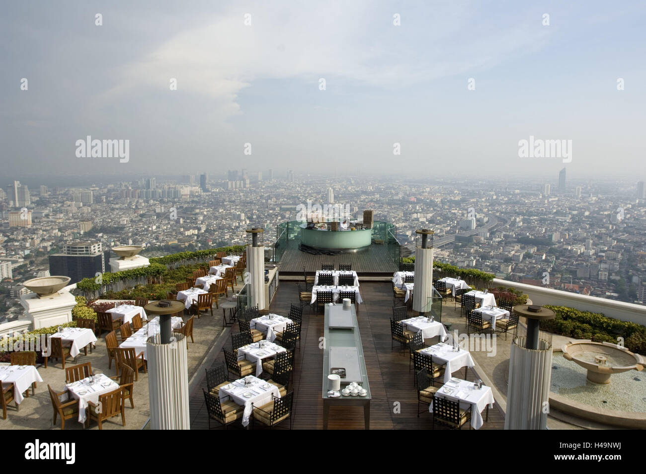 Thailand, Bangkok, State Tower hotel, roof terrace, restaurant, Asia ...