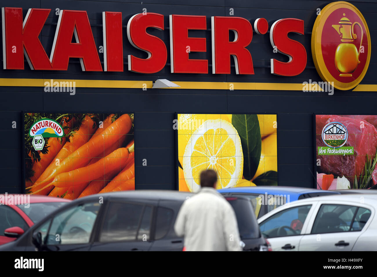 Duesseldorf, Germany. 14th Oct, 2016. The logo and name of a Kaiser's ...