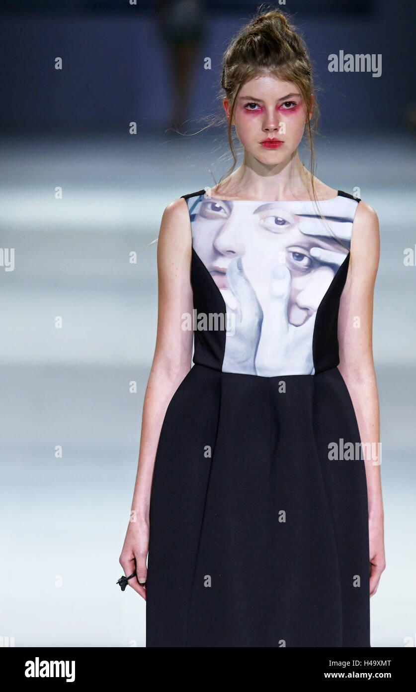 Kiev, Ukraine. 13th October, 2016. Models walk on the catwalk during ...