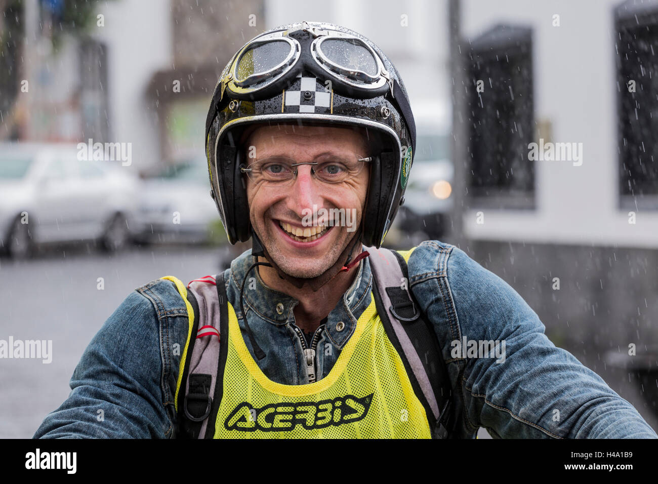 Happy motorcyclist hi-res stock photography and images - Alamy