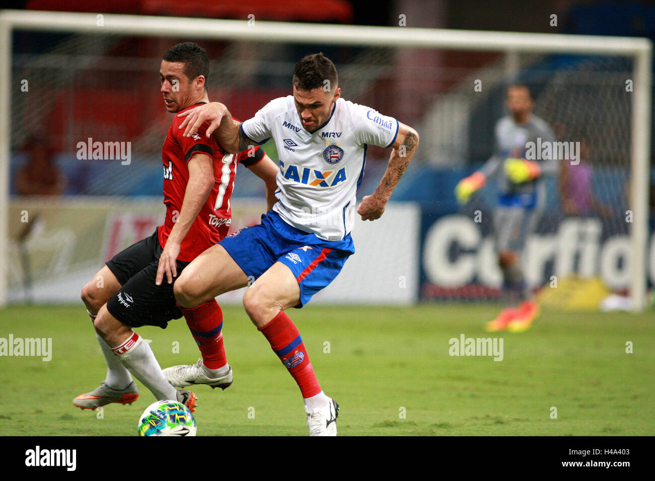 Salvador, Brazil. 12th Oct, 2016. Pictured: JAMES, player of Bahia, toss game between Bahia X ...