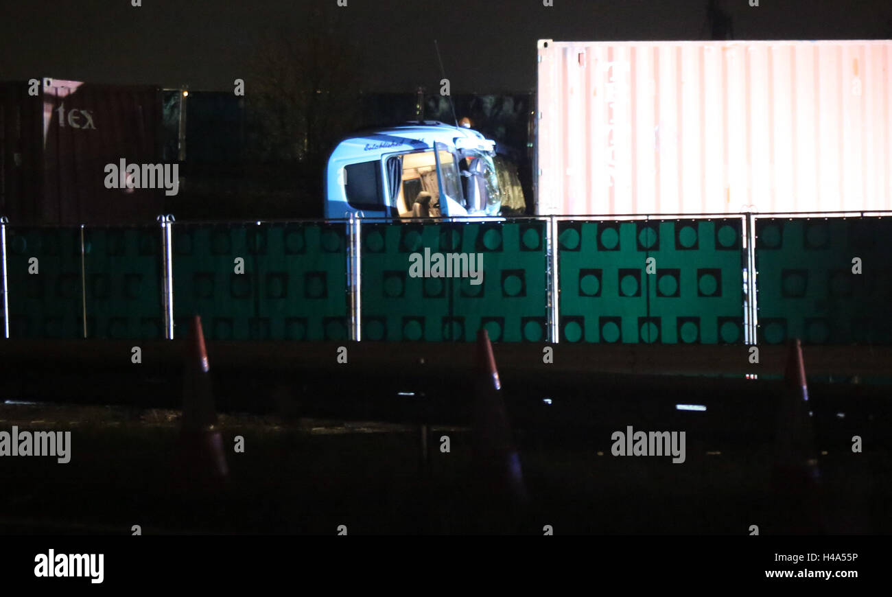 Southampton Hampshire Friday 14th October 2016 A LORRY driver was using ...