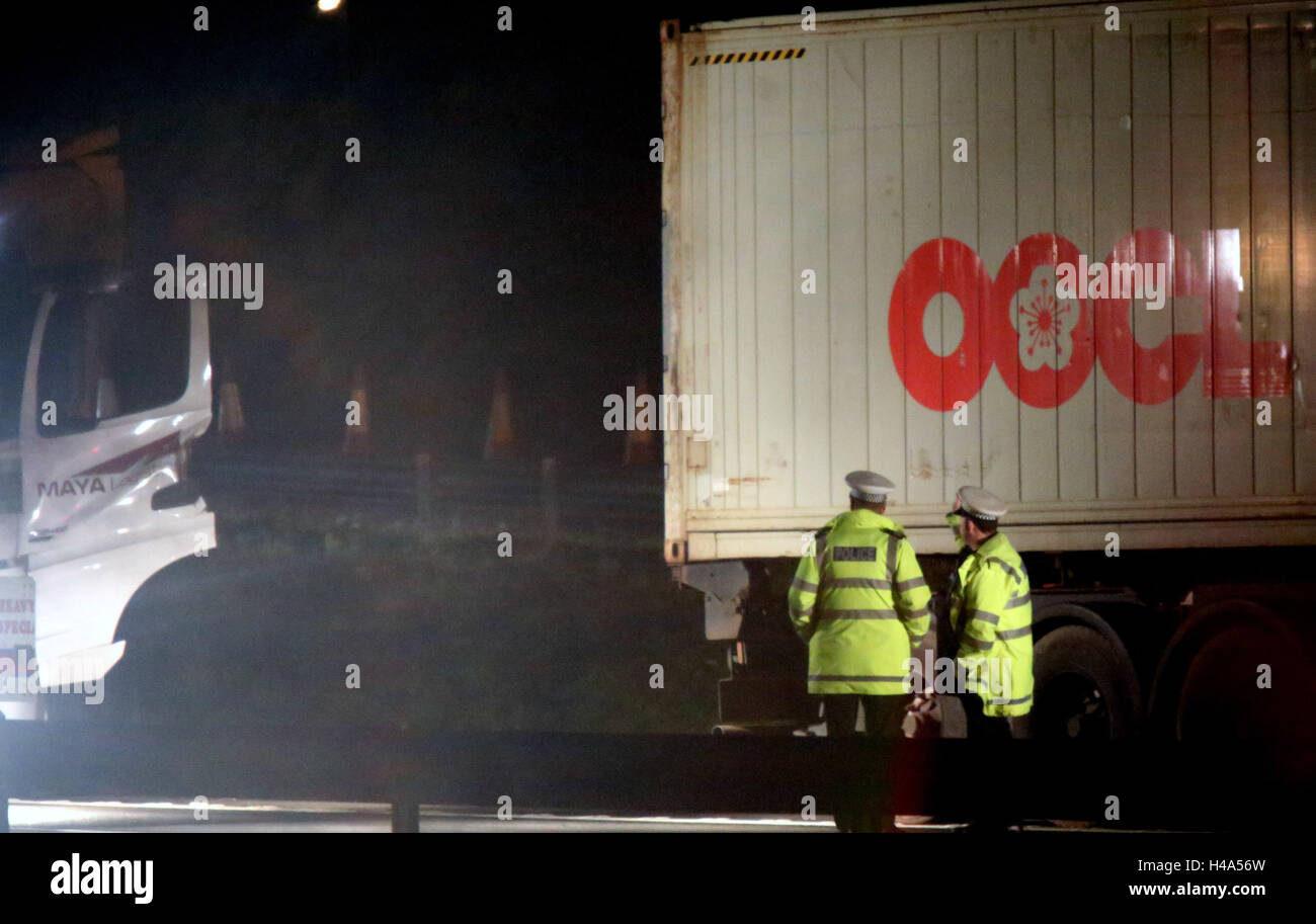 Southampton Hampshire Friday 14th October 2016 A LORRY driver was using ...