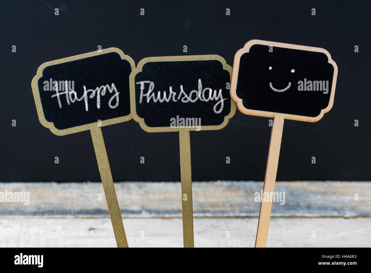 Happy thursday written on chalkboard hi-res stock photography and ...