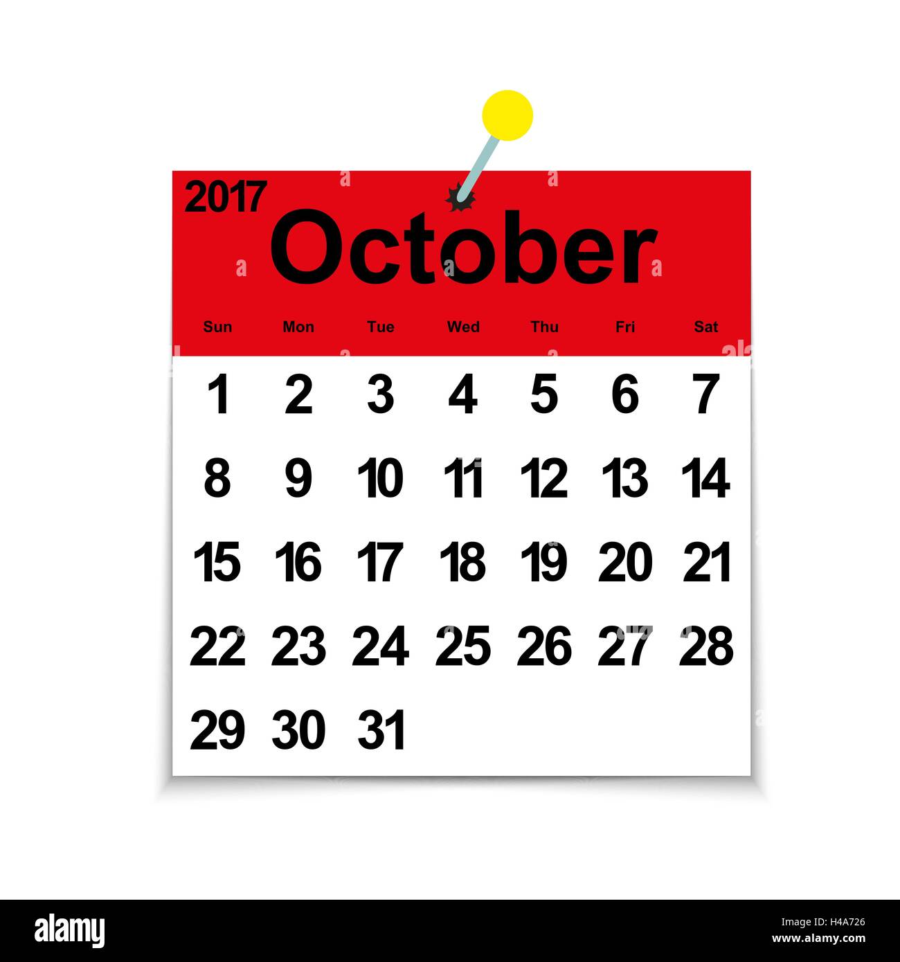 2017 calendar october Stock Vector Images - Alamy