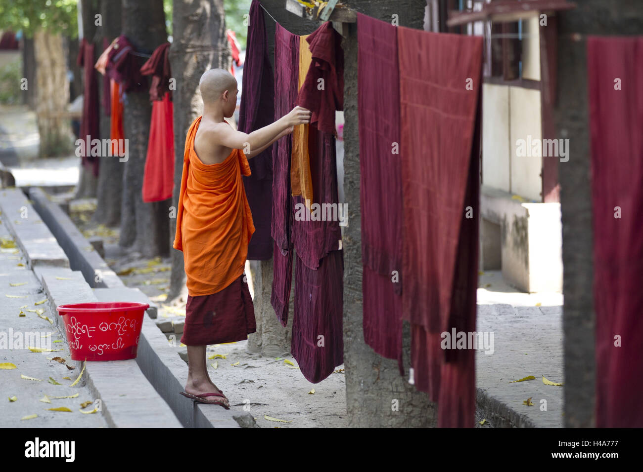 Myanmar, region of Mandalay, Amarapura, Mahagandayon cloister, monk ...