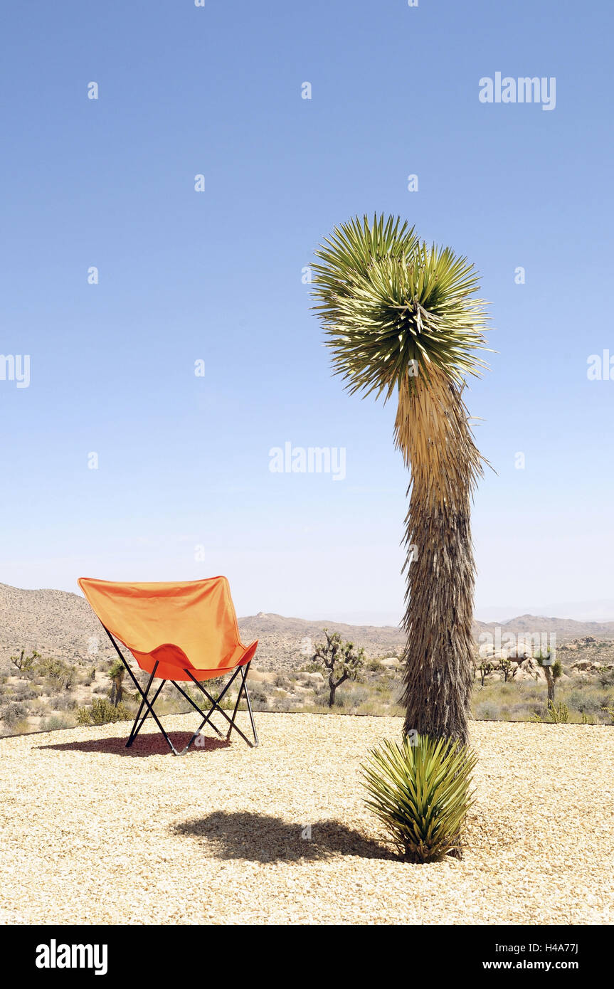Landscape, folding chair, Joshua Tree, California, USA Stock Photo - Alamy