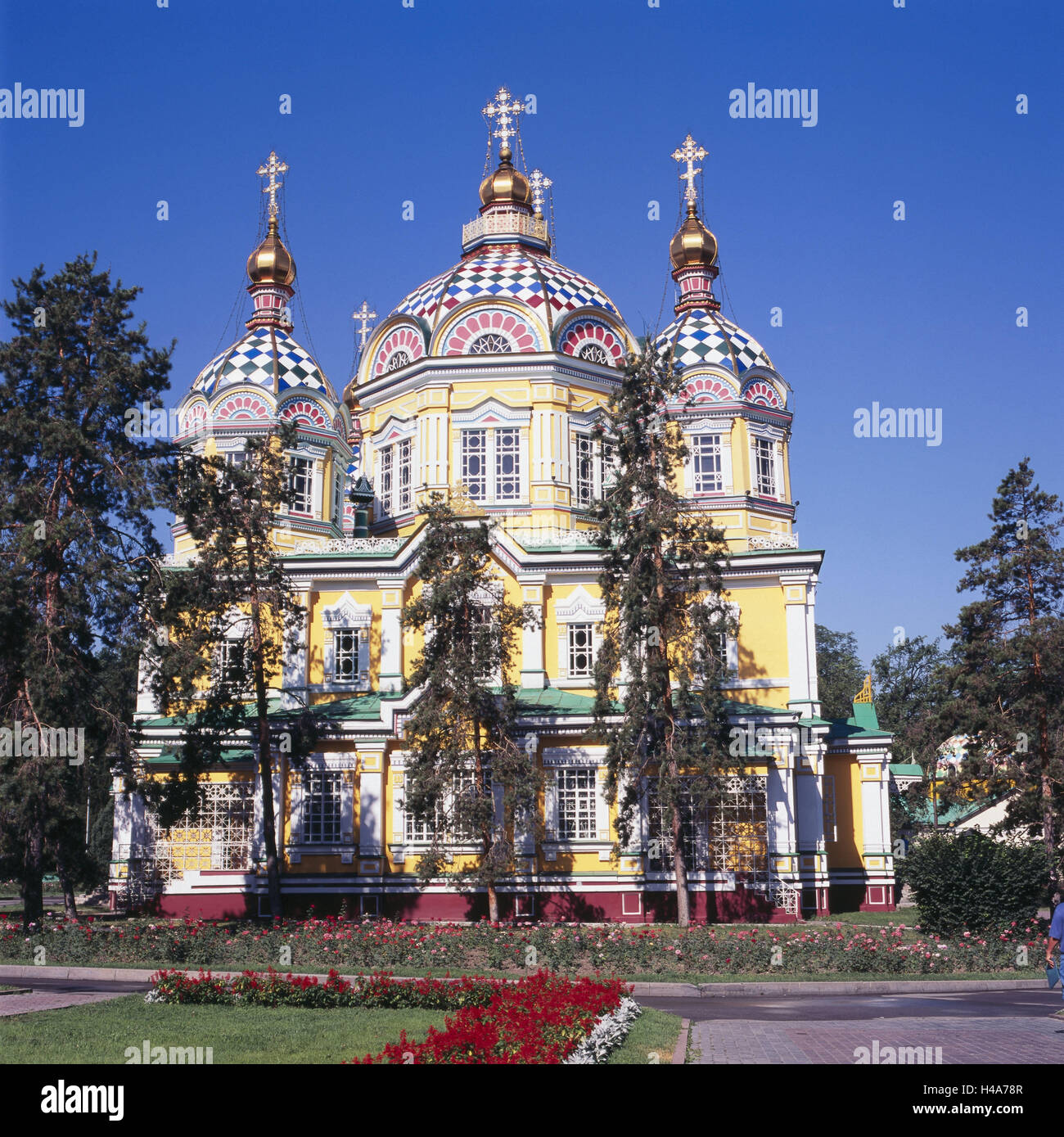 Kazakhstan, Almaty, Ascension Day cathedral, outside, cathedral, church ...
