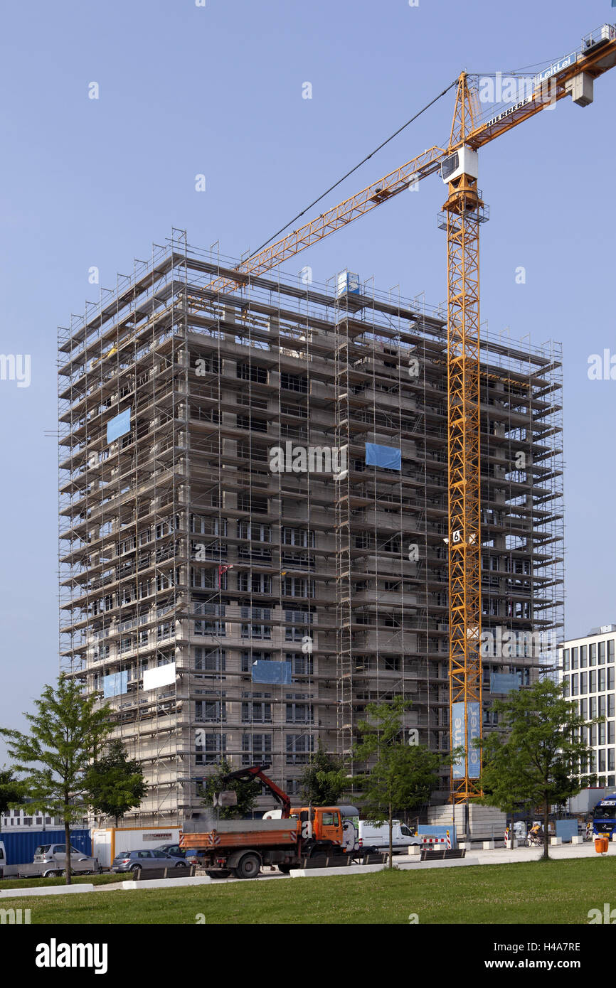 Construction of a high rise in the Arnulfpark in Munich Stock Photo - Alamy