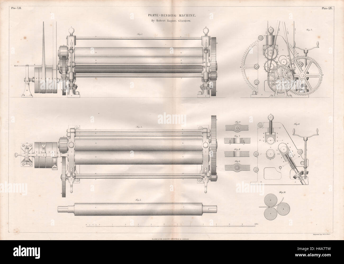 VICTORIAN ENGINEERING DRAWING Plate-bending machine. Robert Napier ...