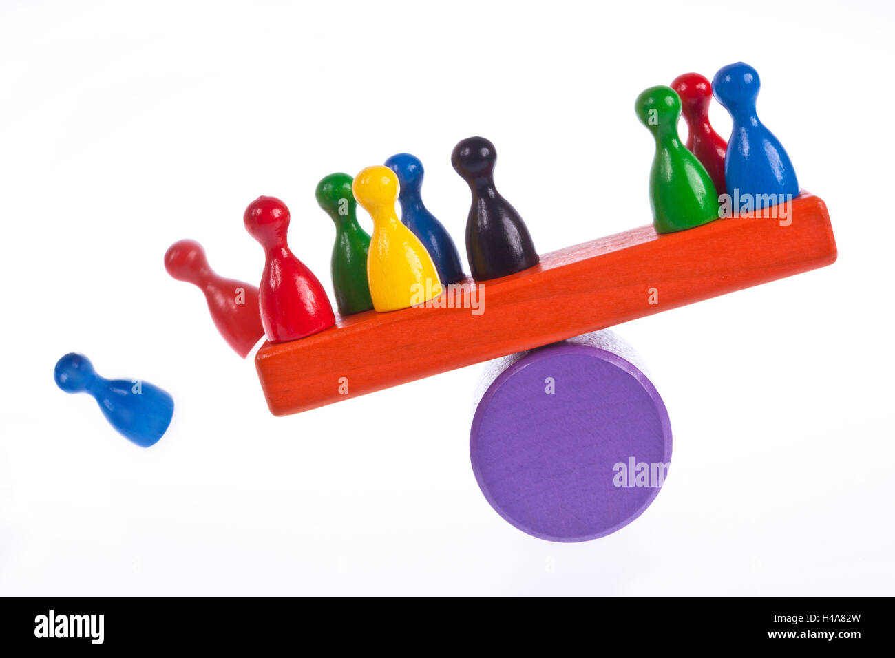 Gaming pieces and building blocks symbolising balance - imbalance Stock ...