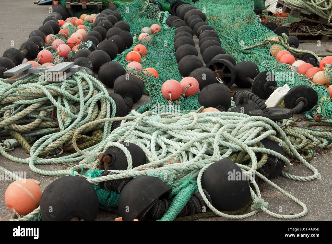 Fishing nets, harbour, fishing, network, tools, angling, village Nien ...