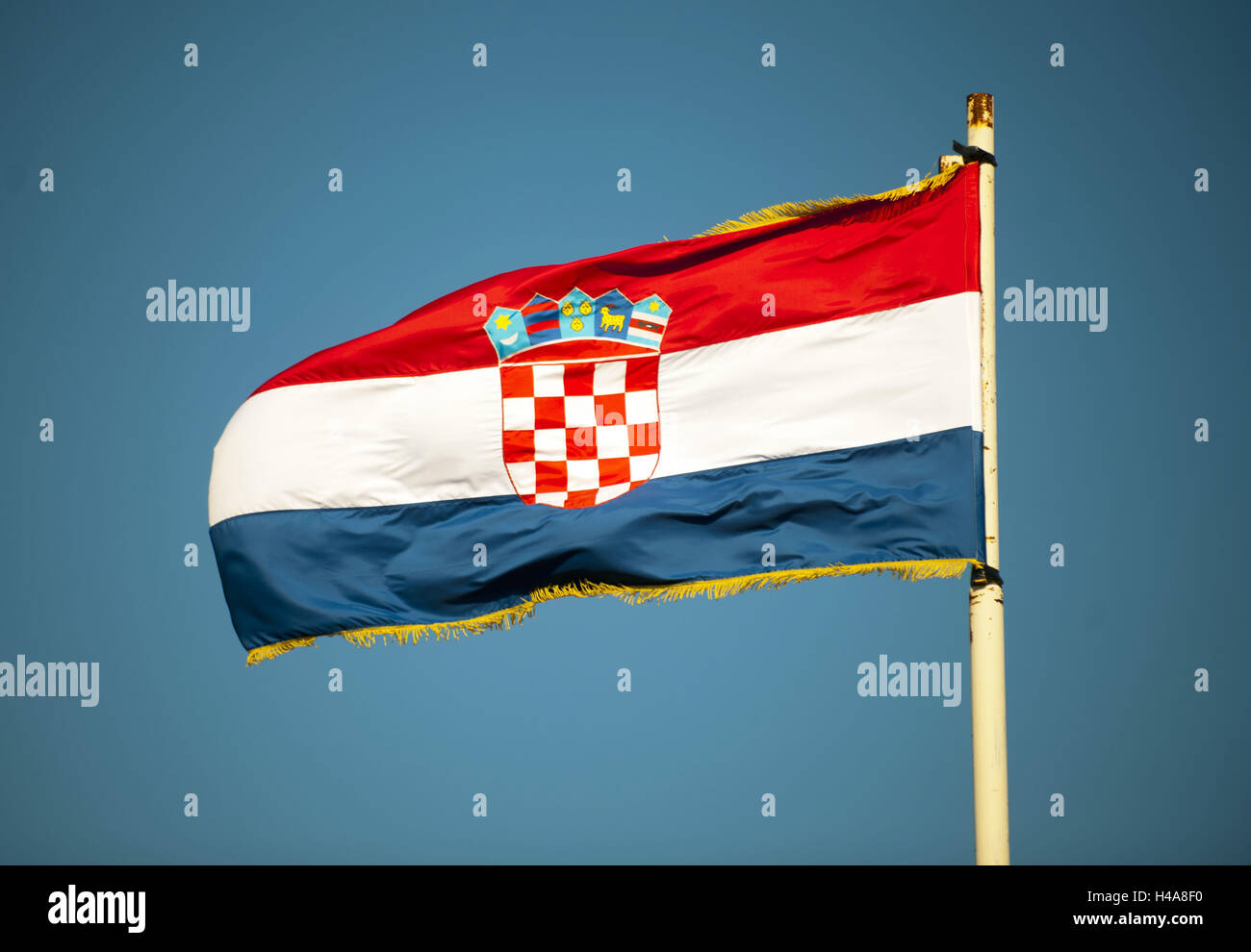 Croatia, Dalmatia, national park Krka, Croatian flag Stock Photo - Alamy