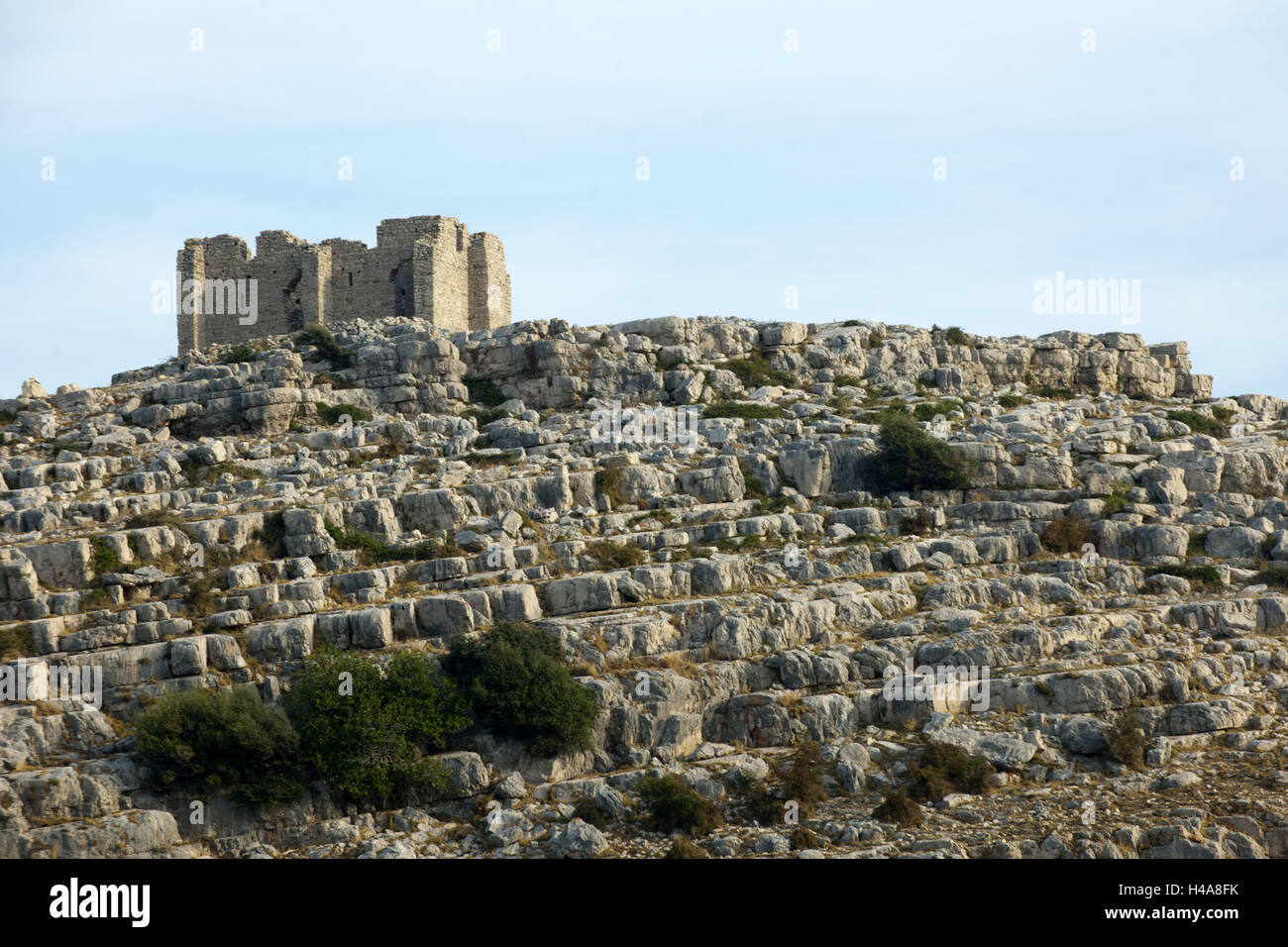 Croatia, Dalmatia, Murter, national park Kornaten, the fort Tureta on ...