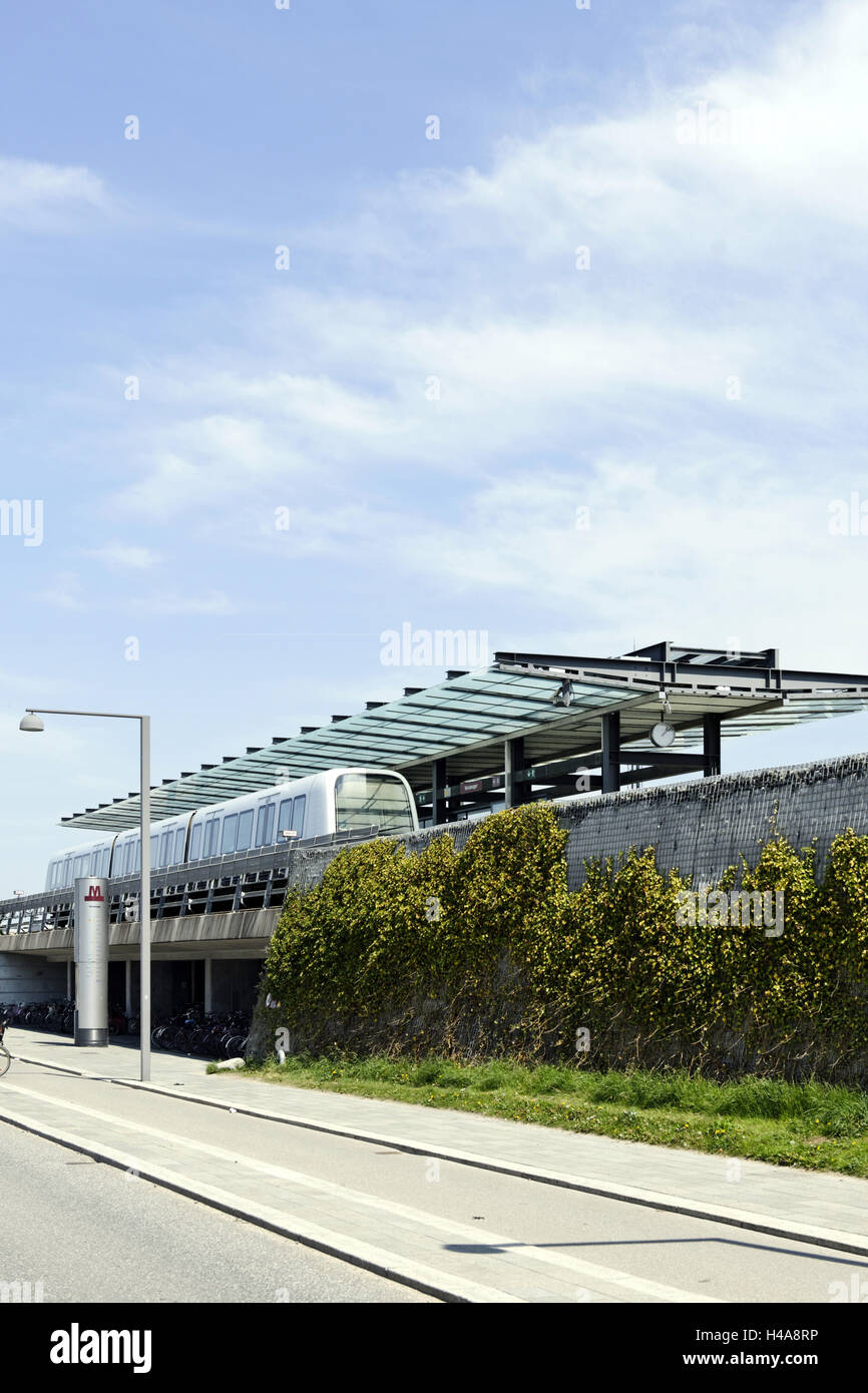 Metro station, town planning, infrastructure, Orestad, island Amager ...