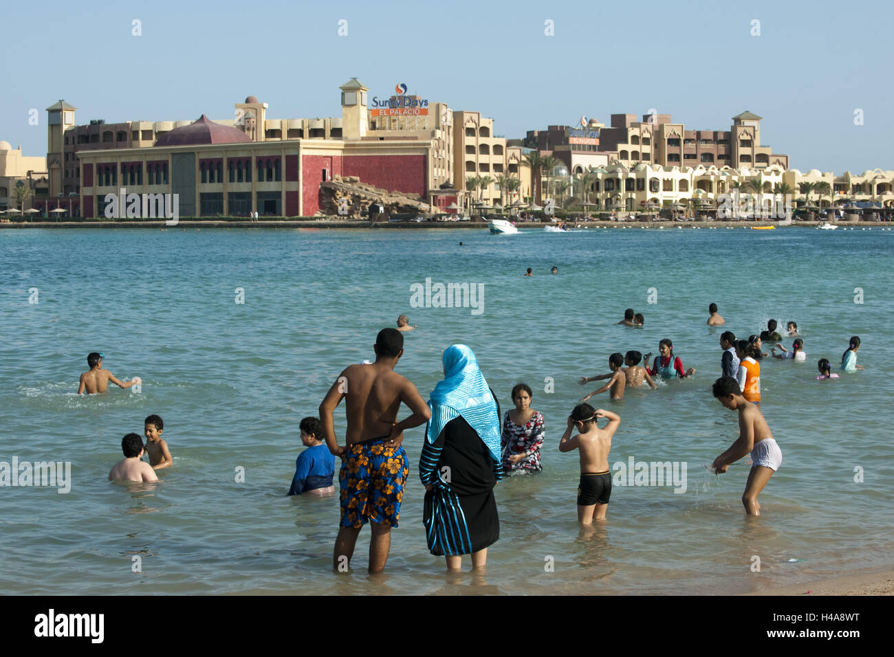 Egypt, Hurghada, public beach Stock Photo - Alamy