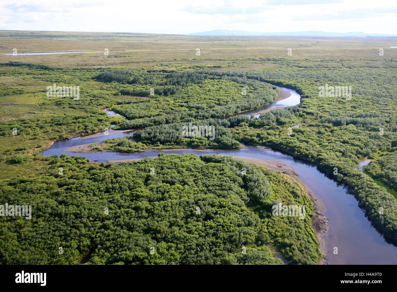 Alaska, tundra, river, aerial shots Stock Photo - Alamy
