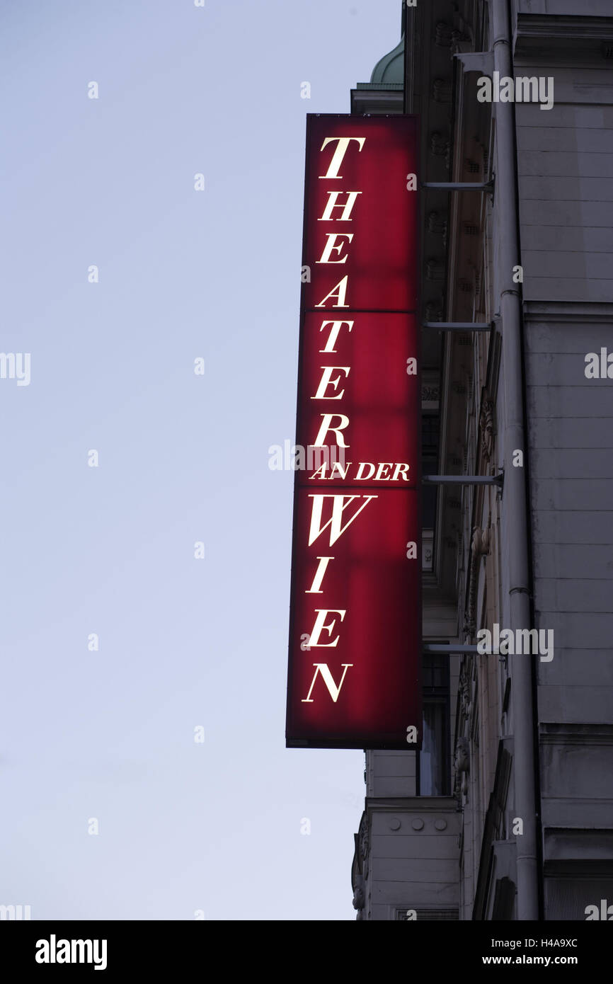 Austria, Vienna, theatre, musicals, sign, outside, Europe, town ...